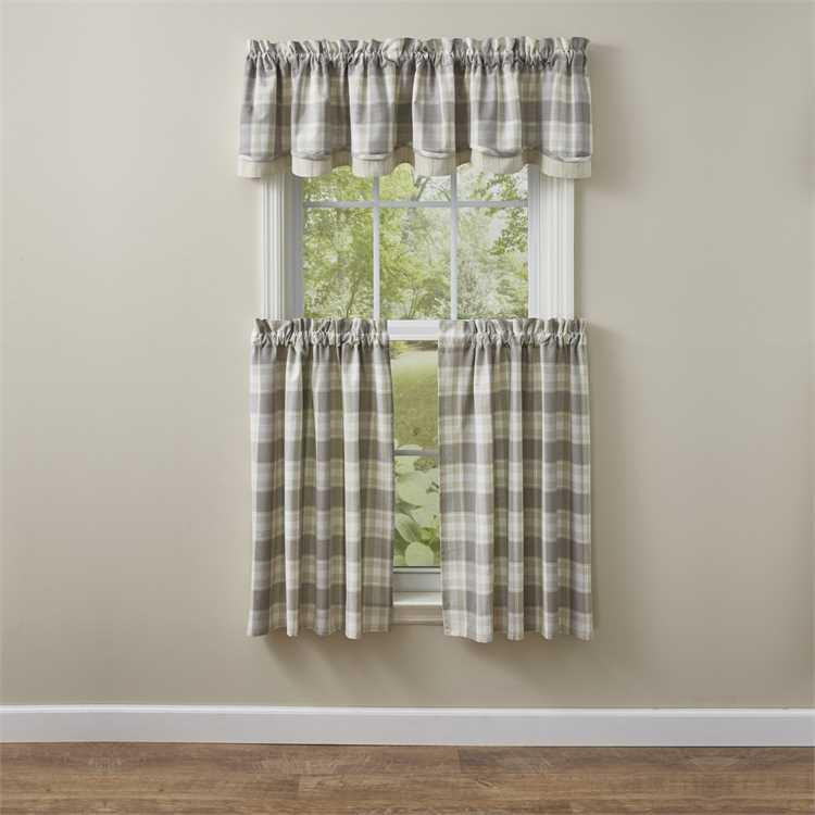 Weathered Oak Valance - Lined Layered 72x16 - Country Village Shoppe