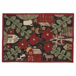 Farm Life Hooked Rug - 2'X3' - Country Village Shoppe