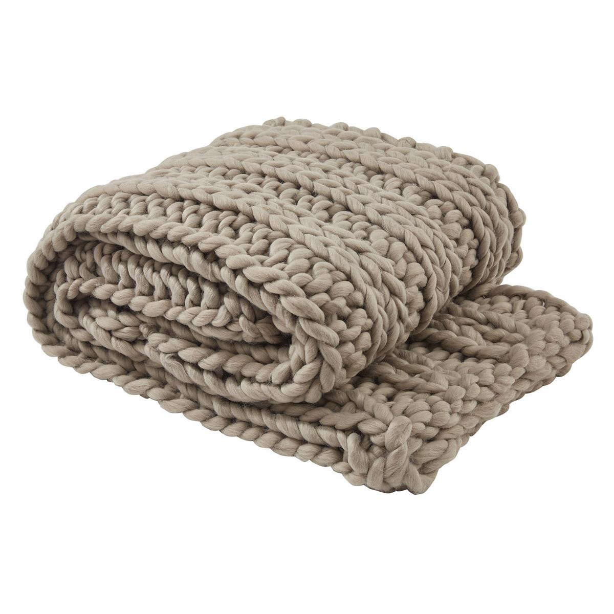 Chunky Ribbed Throw - Mushroom - Country Village Shoppe