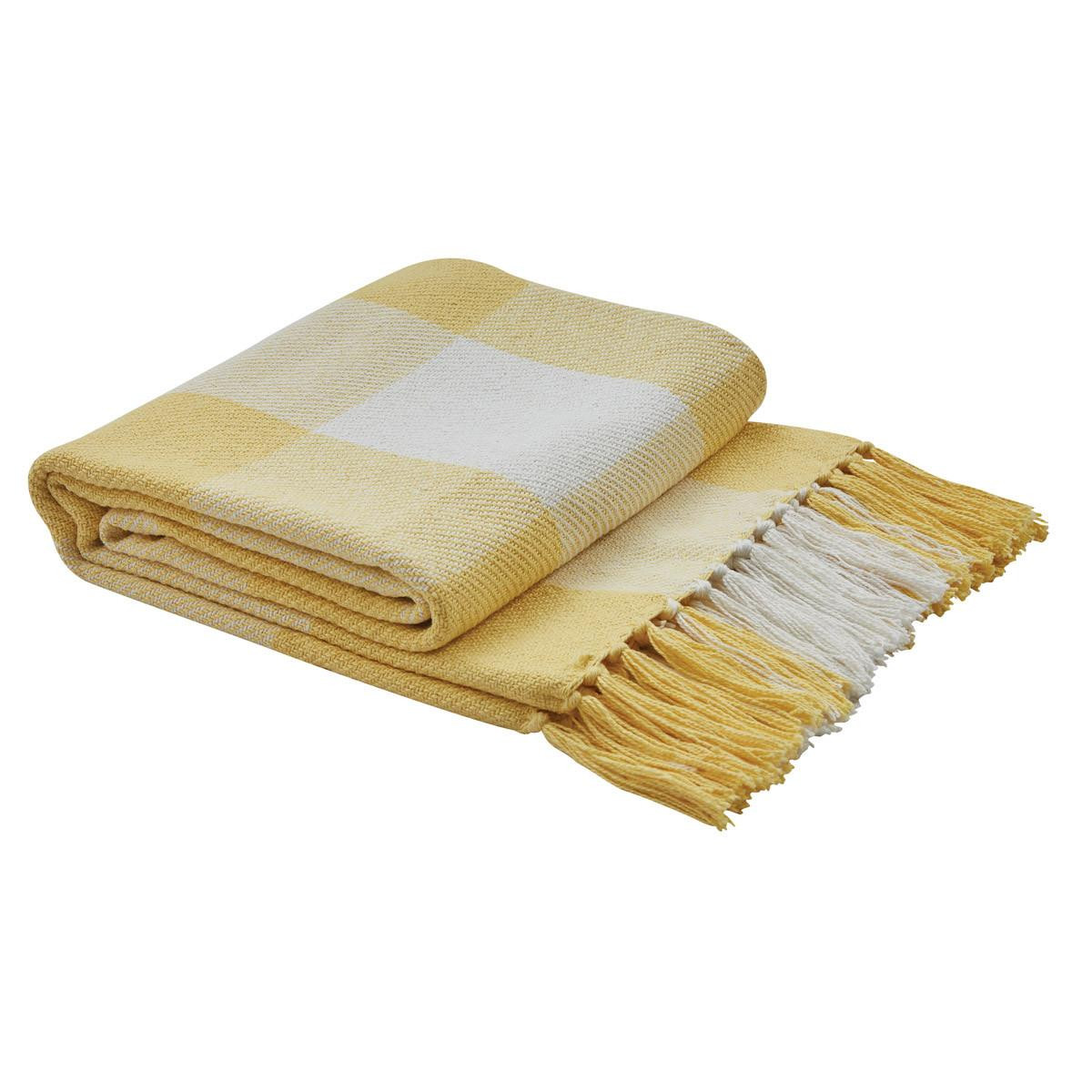 Wicklow Check Yellow Throw - Country Village Shoppe