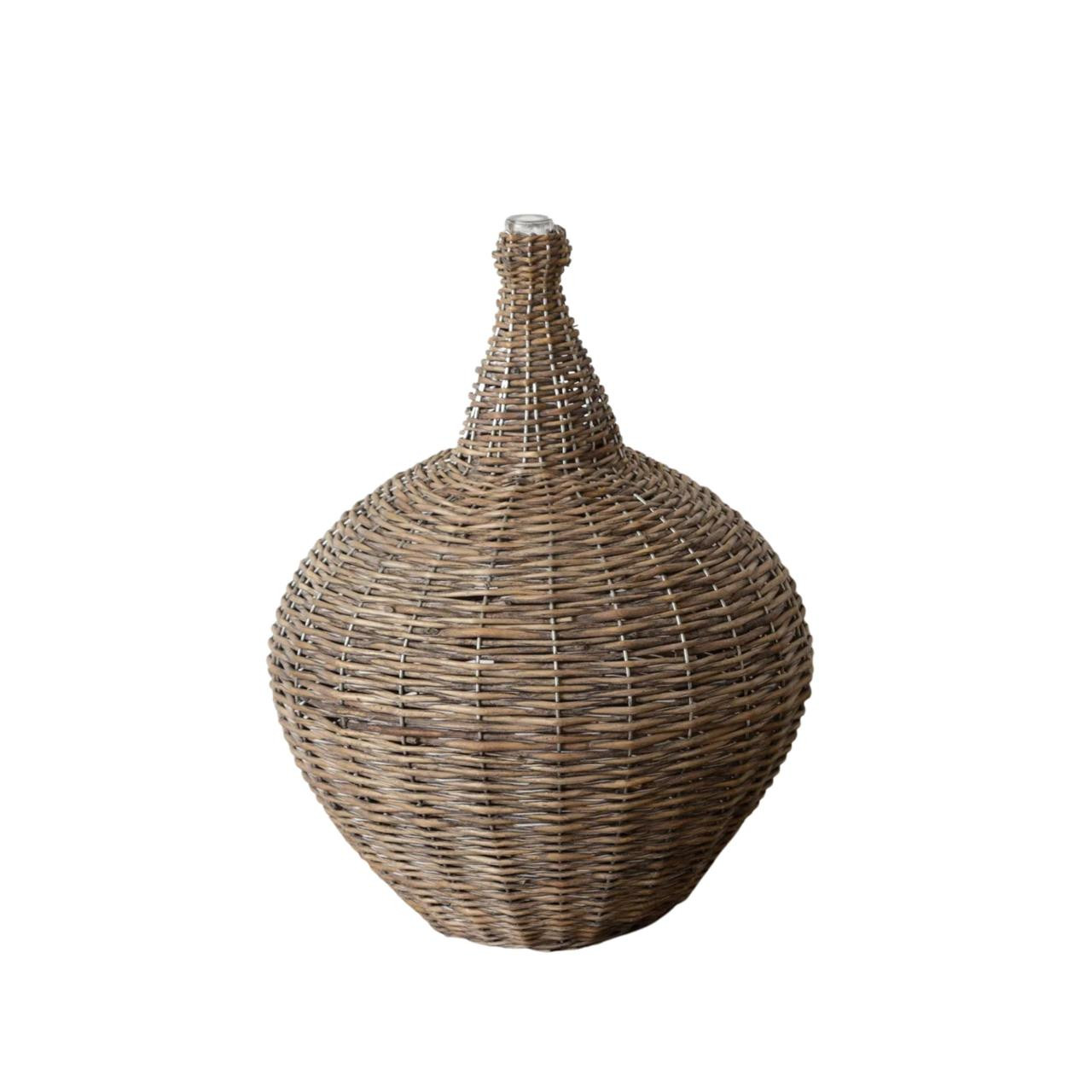 Willow Demijohn With Glass Top - 18x14 - Country Village Shoppe