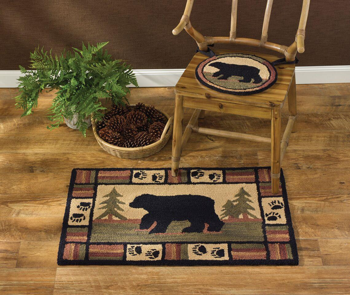 Adirondack Bear Hooked Rug - 2x3 - Country Village Shoppe