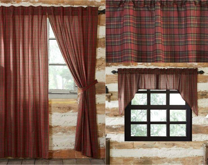 Tartan Red Plaid Curtain Collection - Country Village Shoppe