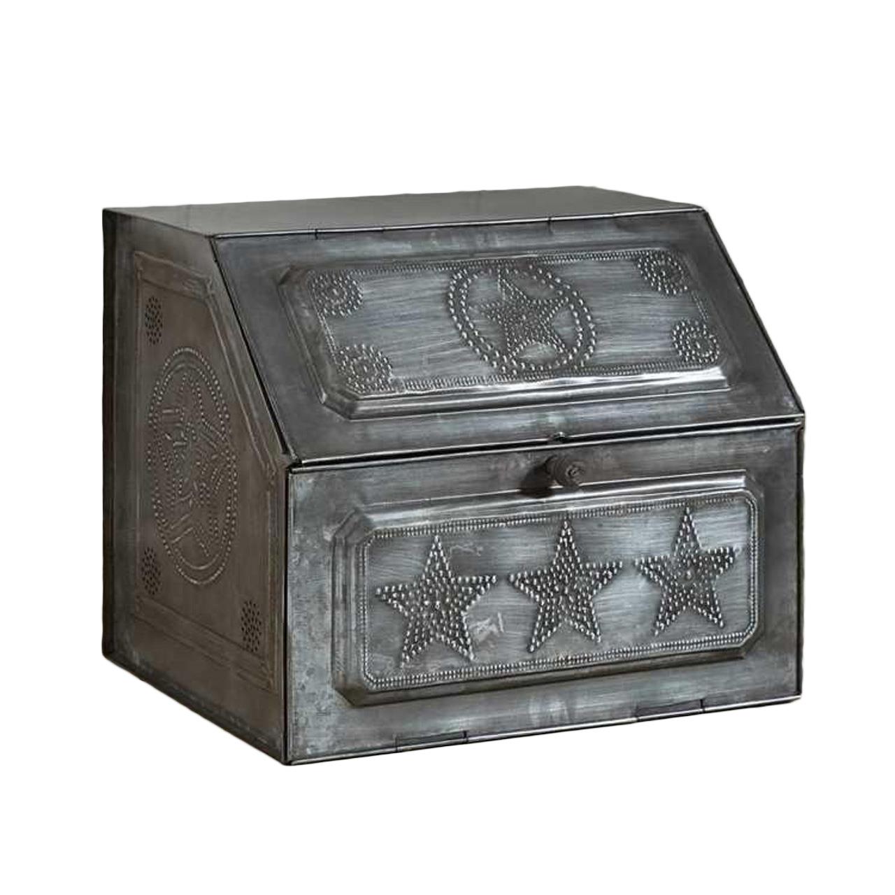 Star Metal Bread Box - Galvanized - Country Village Shoppe