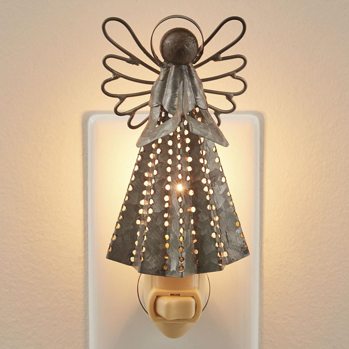 Angel Night Light Galvanized - Country Village Shoppe
