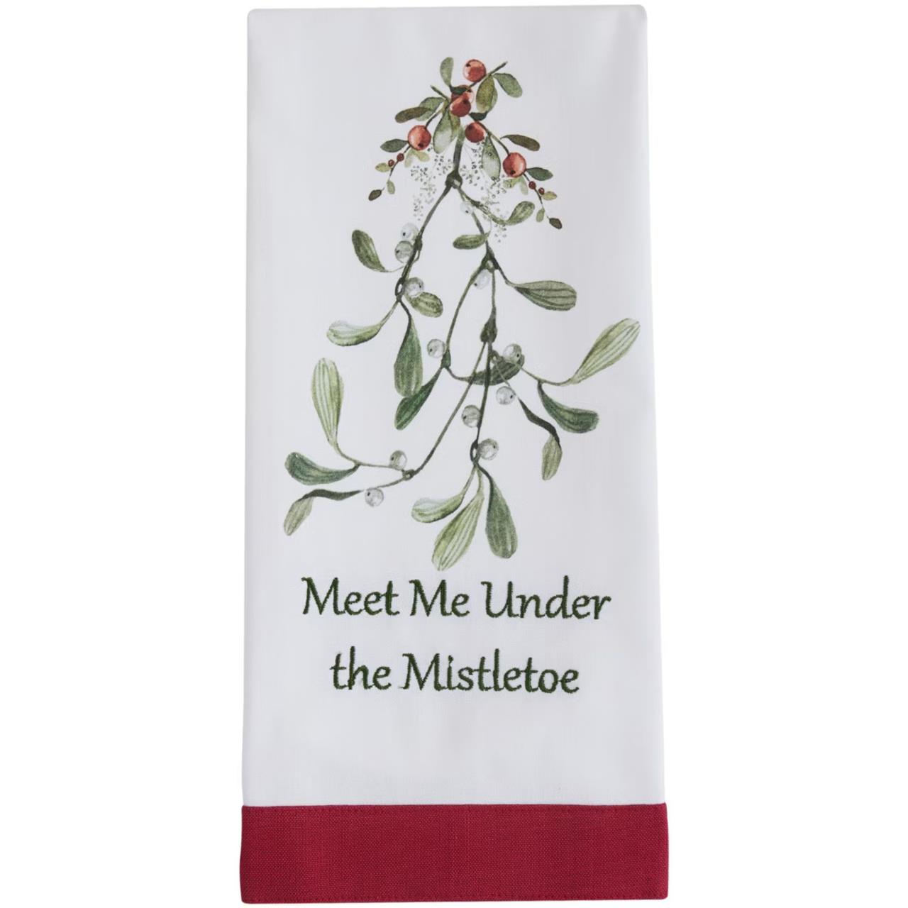 Meet Me Under The Mistletoe Dishtowel - Country Village Shoppe