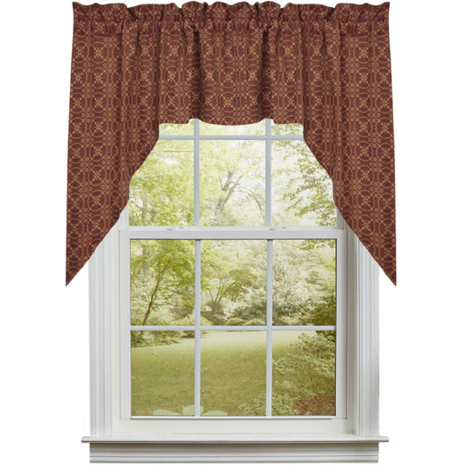 Marshfield Jacquard Barn Red Swags - 72x36 - Country Village Shoppe
