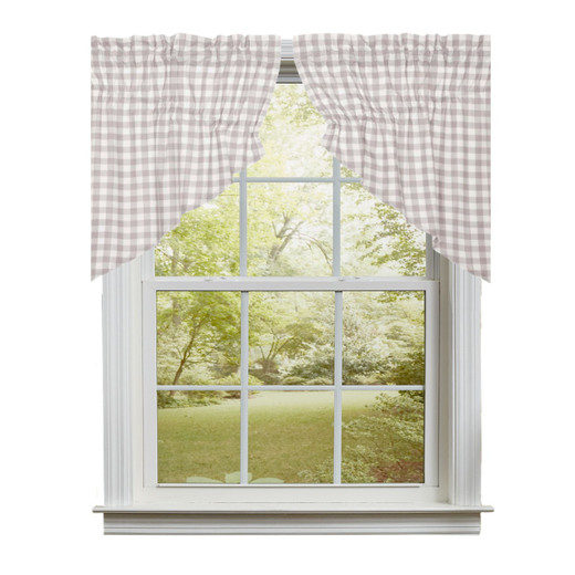 Annie Buffalo Check Grey Prairie Gathered Swags - 72x36 - Country ...