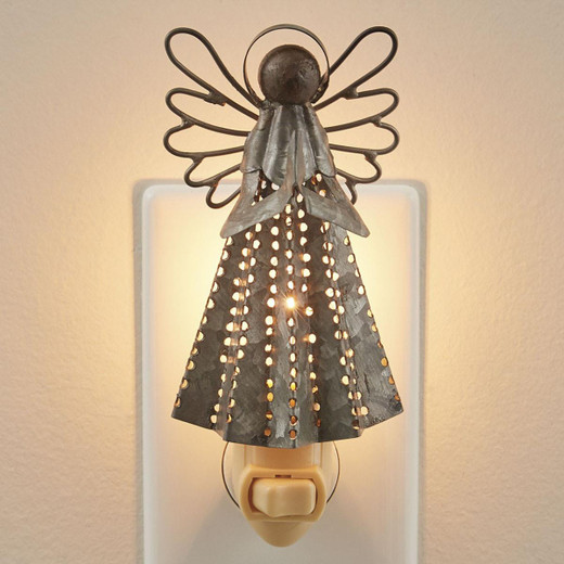 Angel Night Light Galvanized - Country Village Shoppe