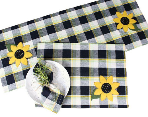 Sunflower Buffalo Check Buttermilk Kitchen & Dining Collection ...
