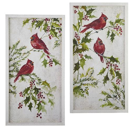 Cardinals On Branches Framed Wall Art - Set of 2 (Assorted) - Country ...