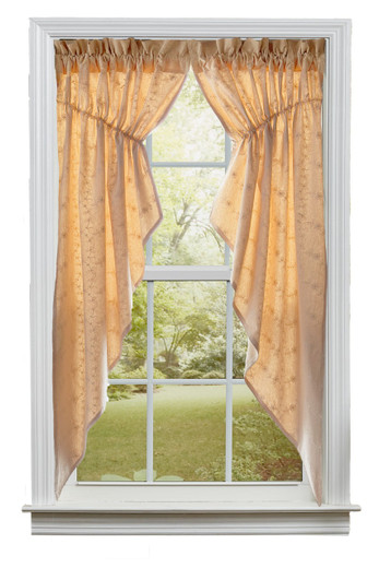 Candlewicking Prairie Gathered Curtains - Cream 72x63 - Country Village ...