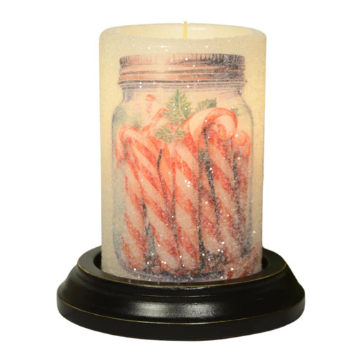 Candle Sleeve - Candy Cane Jar Gumdrop - Country Village Shoppe