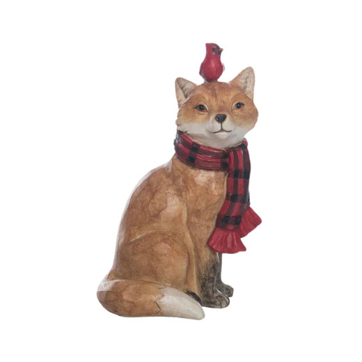 Fox With Cardinal - 7.5" - Country Village Shoppe