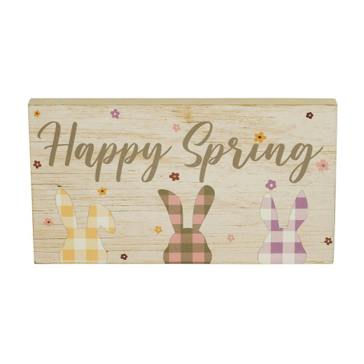Bunny Hop Happy Spring Three Bunnies Wall Sign - 9x5 - Country Village ...