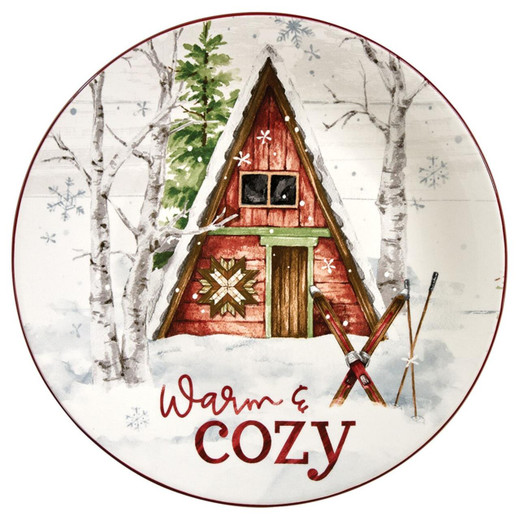 Snowflake Lodge Salad Plates - Cabin Set of 4 - Country Village Shoppe