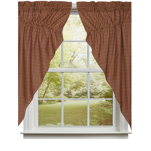Patriotic Patch Prairie Gathered Curtains - 72x63 - Country Village Shoppe