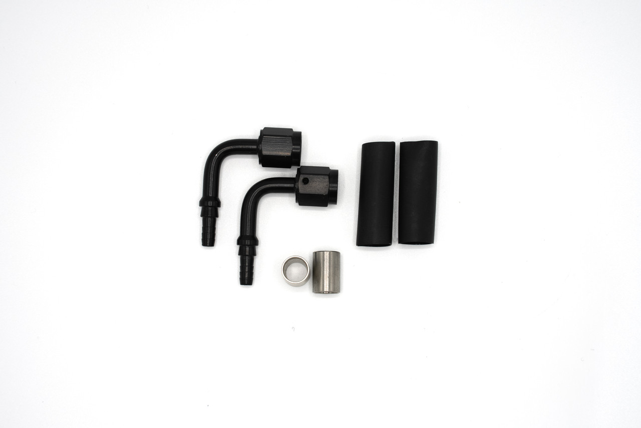 -03 90 Degree crimp brake line fitting - Black 2 Per/Pkg