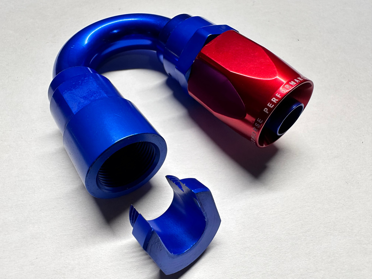 08 to 3/8 SAE Quick Disconnect, Female 180° - Red/Blue