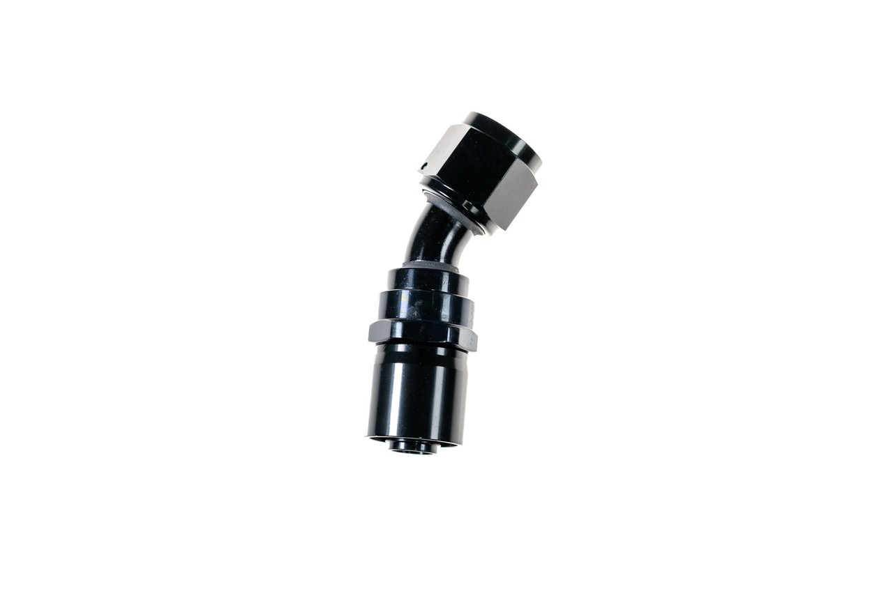 All Black AN 30 Degree Crimp Style Hose End