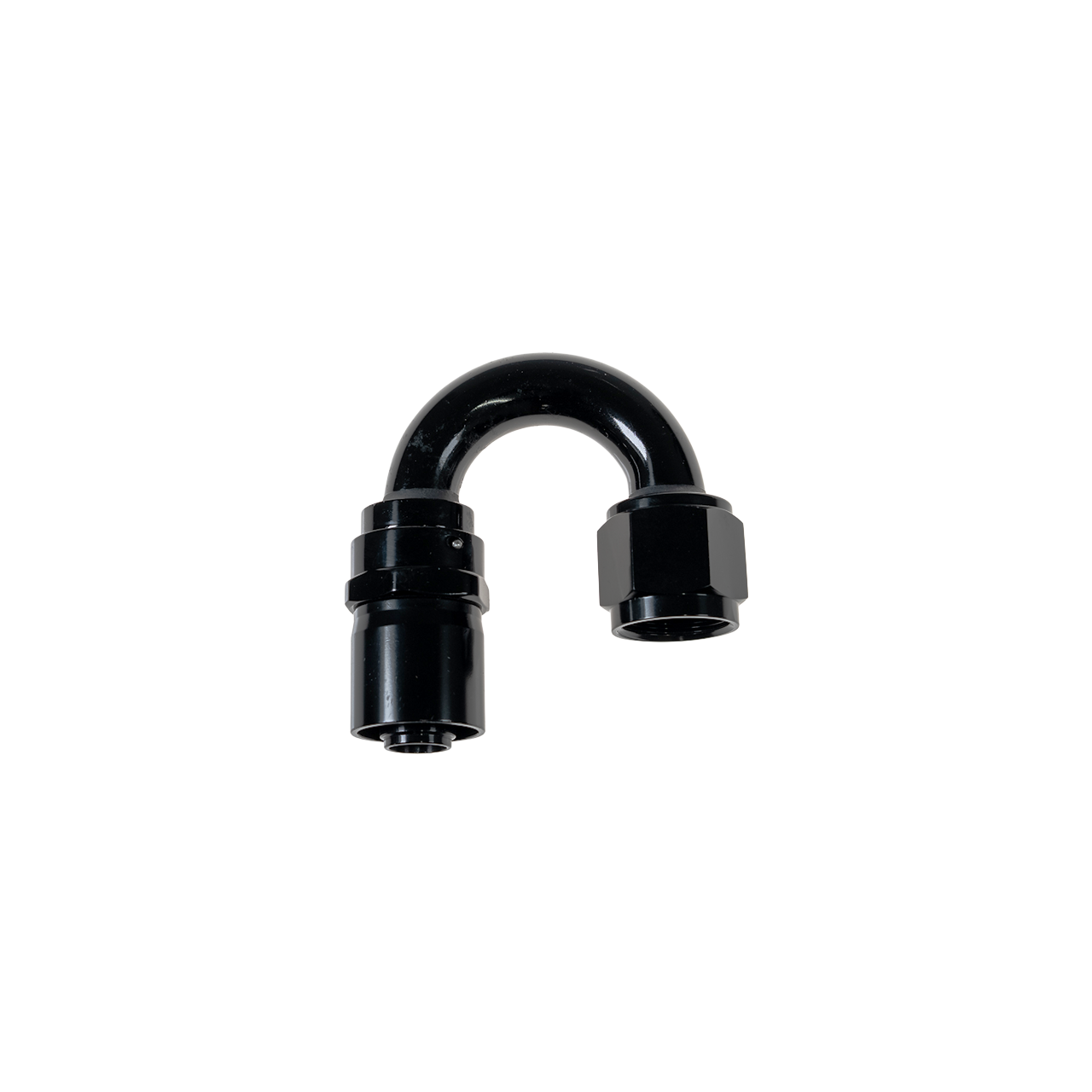 All Black AN 180 Degree Crimp Style Hose End