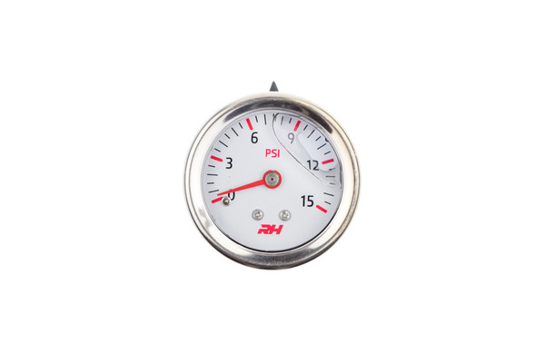 Liquid Filled Pressure Gauge - White W/Silver screws