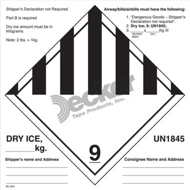 DL1941 Regulated Labels Decker Labels