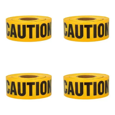 Wraptite S-2744,BCT3072YC 3" x 1000' Yellow CAUTION 4 rls cs
