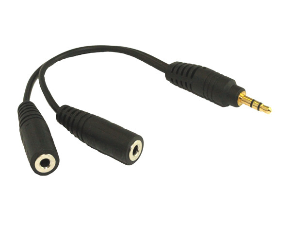 10CM 3.5mm Splitter 1M To 2F - Austronic Cables and Accessories Pty Ltd