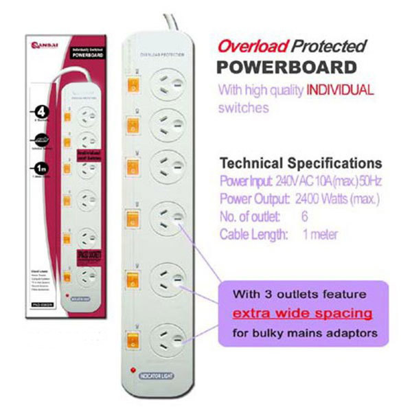 6 Way Power Board with Individual Switch - Austronic Cables and ...