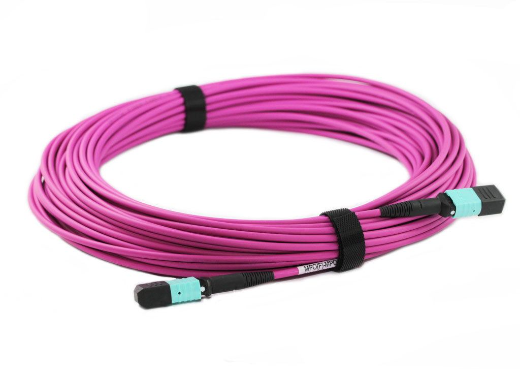10M 12 Core MPO Female to Female OM4 Fibre Trunk Cable, Type B ...