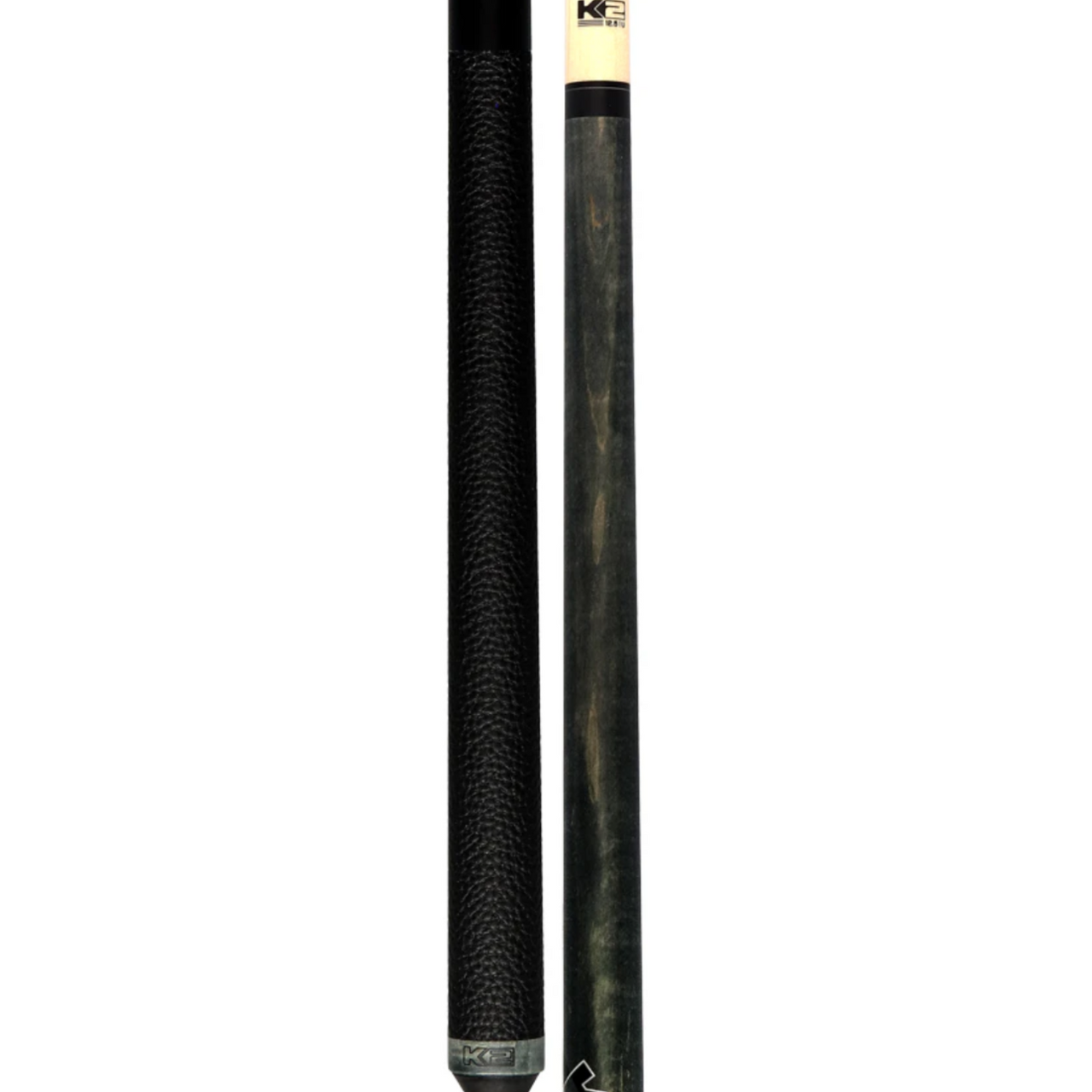 K2 KLCGY Matte Gray-Stained Cue with Leather Wrap
