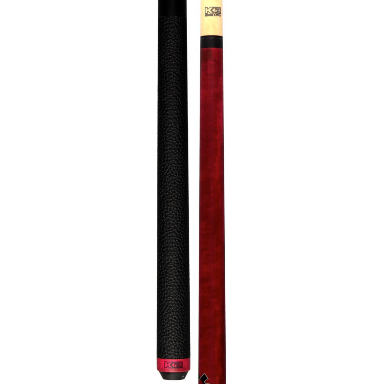K2 KLCPK Matte Pink-Stained Pool Cue with Leather Wrap