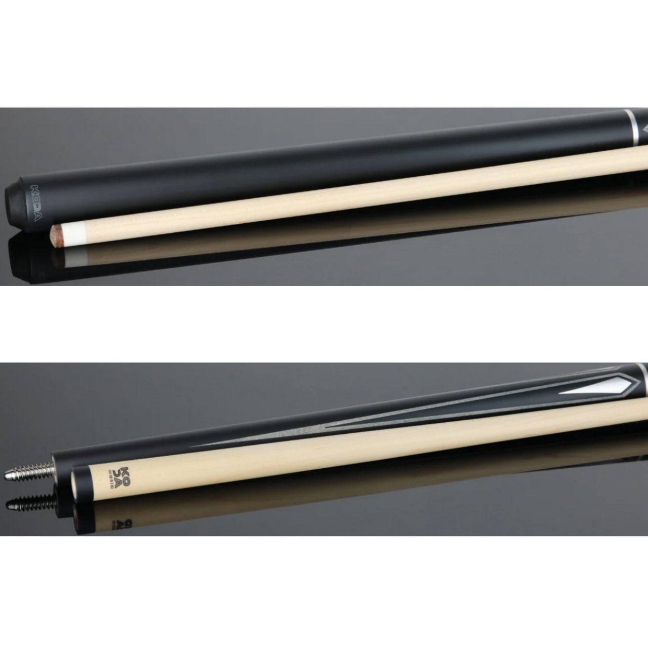 Koda KD47GY Onyx & Grey Chrome Wrapless Pool Cue