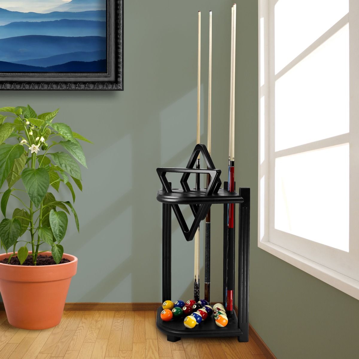 Imperial Corner Cue Rack - Black
