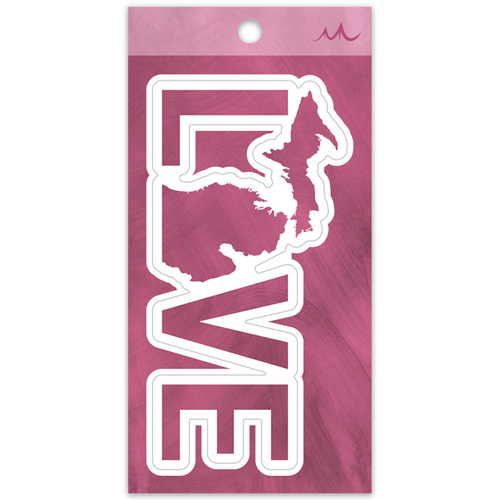 MI Culture Pink Painted Love Michigan Vinyl Decal - MI Culture