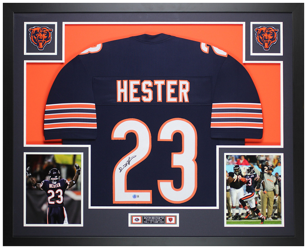 Devin Hester Autographed and Framed Chicago Bears Jersey