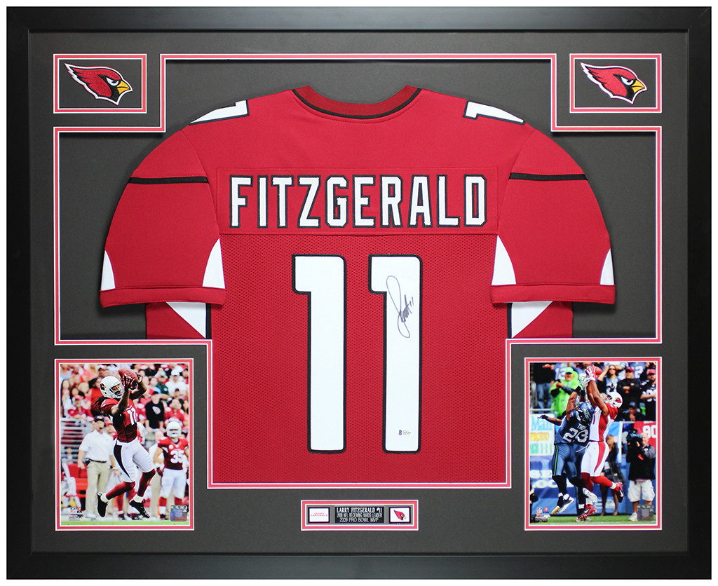 Larry Fitzgerald Autographed Framed Jerseys