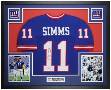 Phil Simms Autographed and Framed New York Giants Jersey