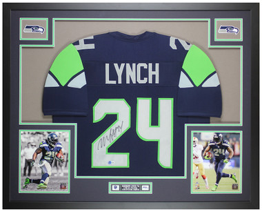 Marshawn Lynch Autographed and Framed Seattle Seahawks Jersey