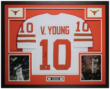 Vince Young Autographed and Framed Texas Longhorns Jersey