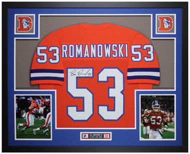 Bill Romanowski Autographed and Framed Denver Broncos Jersey