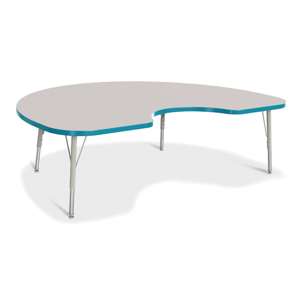 Kidney Activity Table - 48" X 72", 15"-24" Height - Gray/Teal/Gray ...