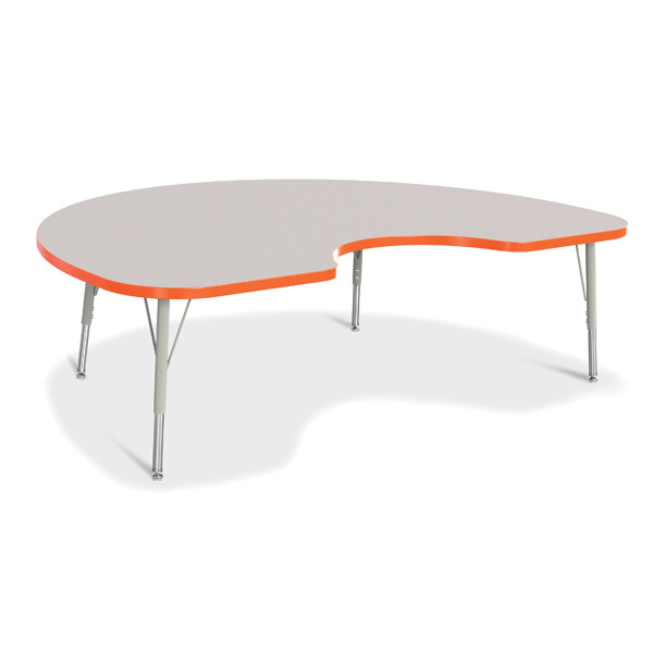 Kidney Activity Table - 48" X 72", 15"-24" Height - Gray/Orange/Gray ...
