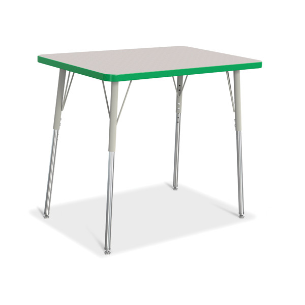 Rectangle Activity Table - 24" X 36", 24"-31" Height - Gray/Green/Gray ...