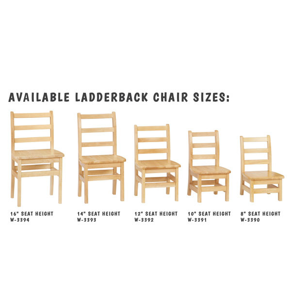 Ladderback Chair Pairs 16" seat height set of 2 - Shields Childcare ...