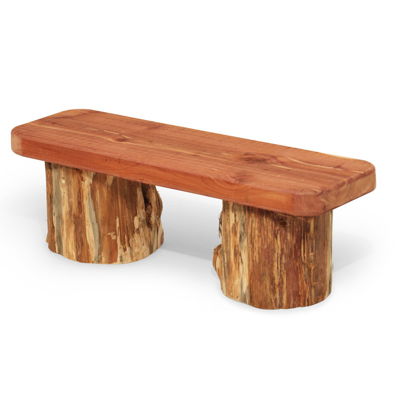 Wood Bench with Log Legs-Toddler