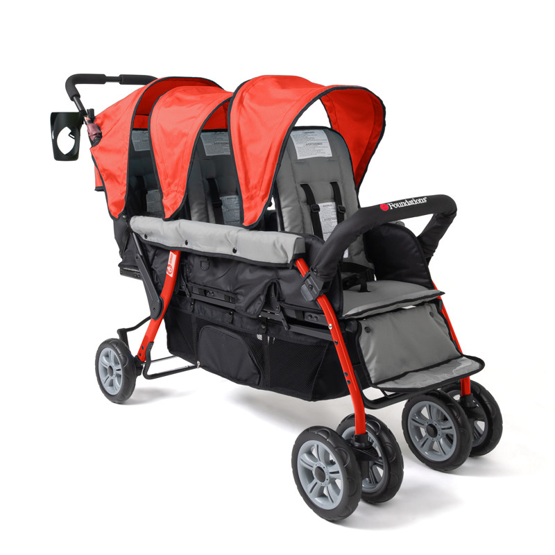 Compass Trio Triple Tandem Stroller Red