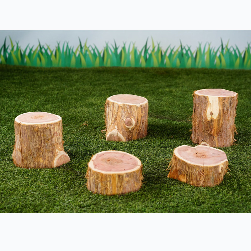 Wood Stepping Stumps Set of 5