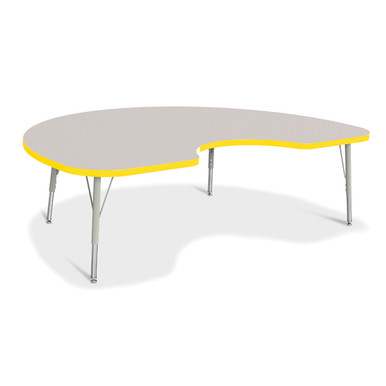 Kidney Activity Table - 48" X 72", 15"-24" Height - Gray/Yellow/Gray ...